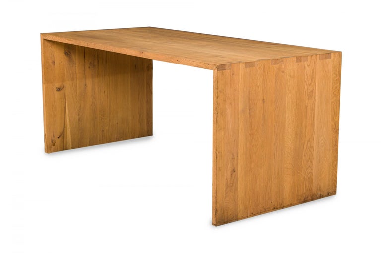 Contemporary Raw Oak Bracket Desk and Rolling Tabouret Set For Sale at ...
