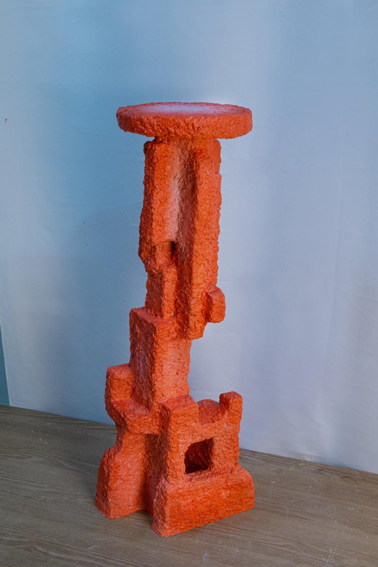 Contemporary Red Figure Side Table in Paper Pulp For Sale at 1stDibs