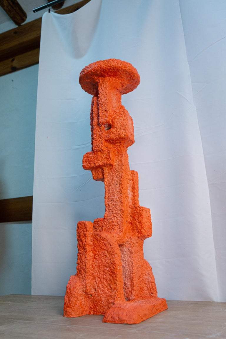 Contemporary Red Figure Side Table in Paper Pulp For Sale at 1stDibs