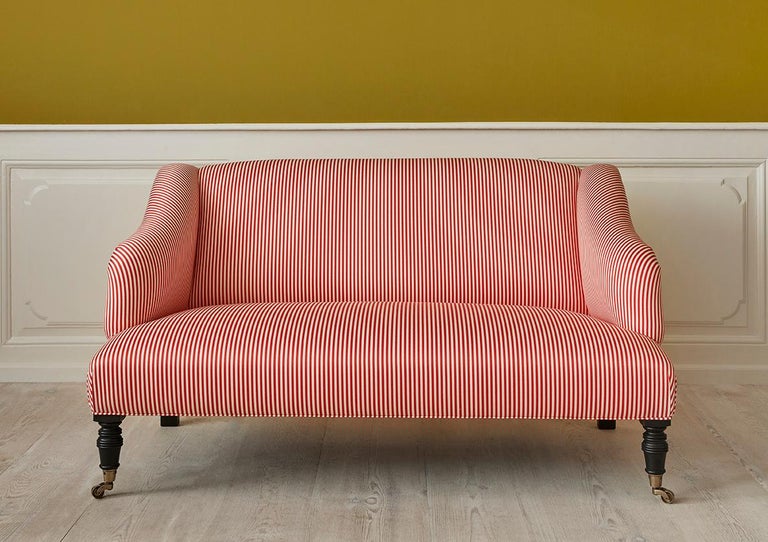 Contemporary Red Striped Sofa in Customized Upholstery by the Apartment, Belgium For Sale at 1stDibs