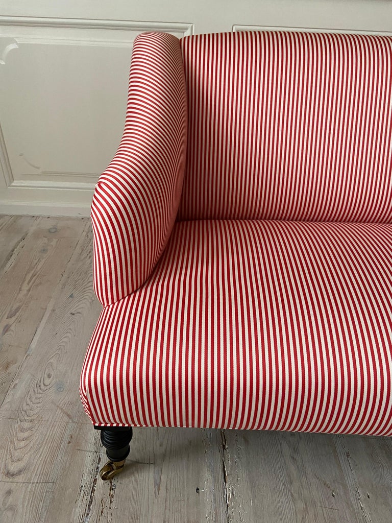 Contemporary Red Striped Sofa in Customized Upholstery by the Apartment, Belgium For Sale at 1stDibs