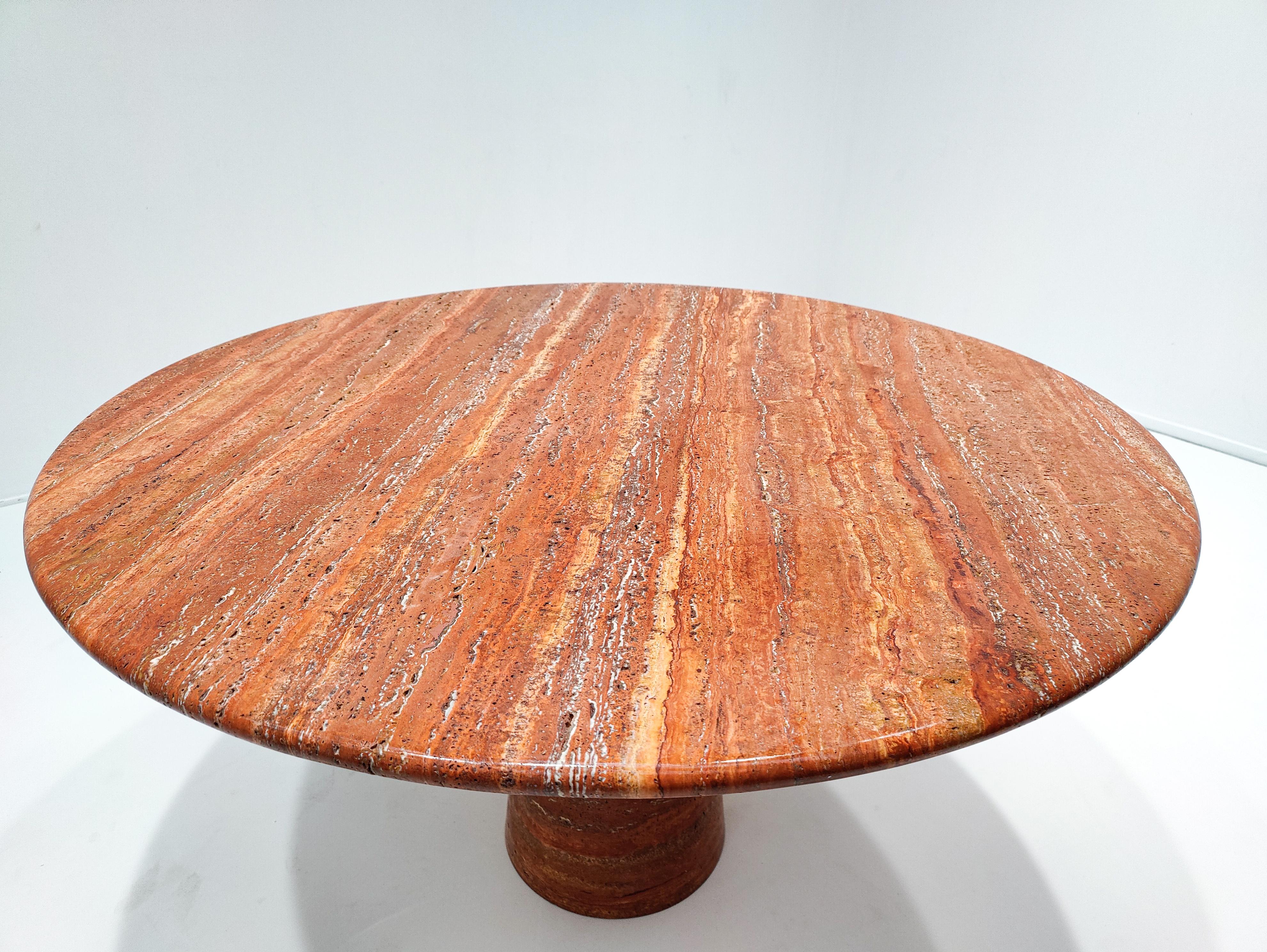 Contemporary Red Travertine Dining Table, Italy at 1stDibs