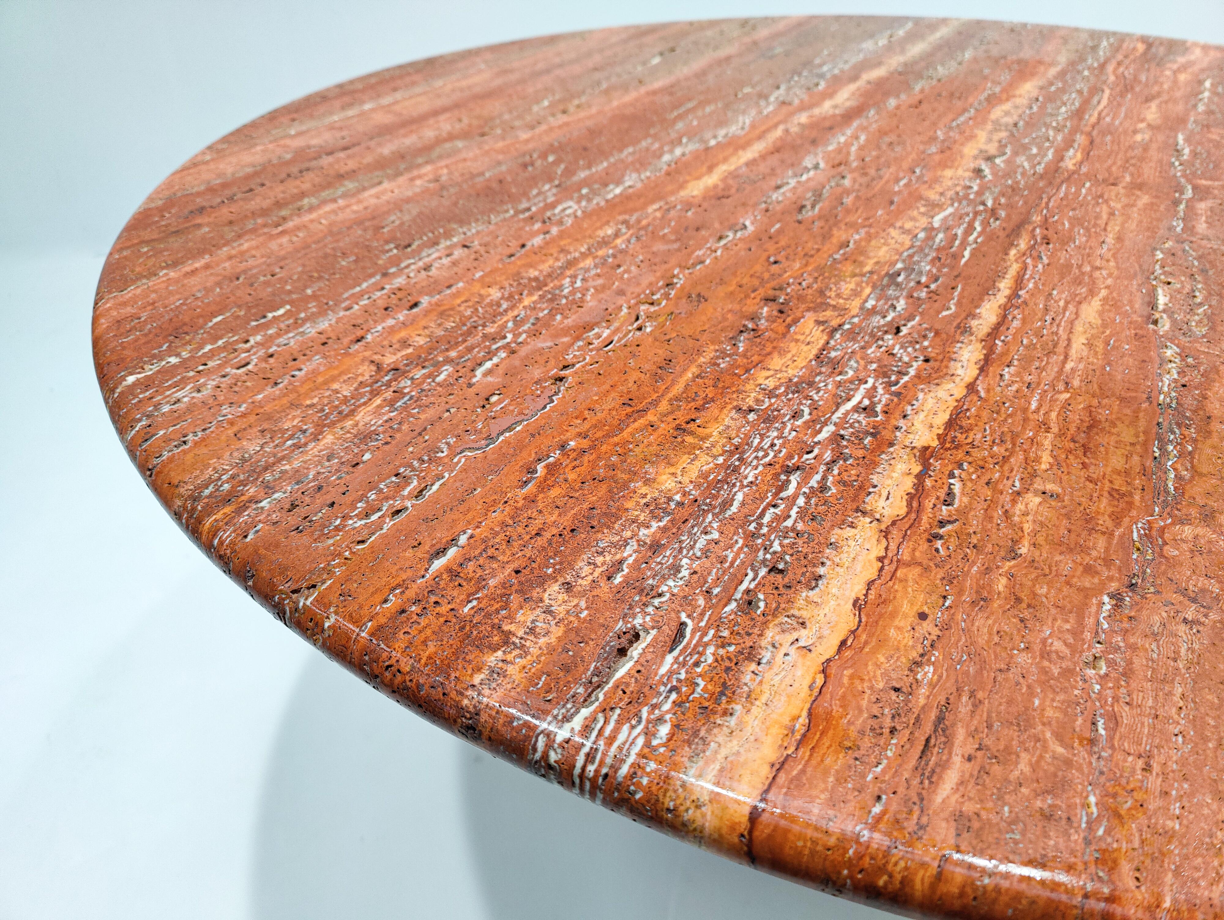 Contemporary Red Travertine Dining Table, Italy at 1stDibs