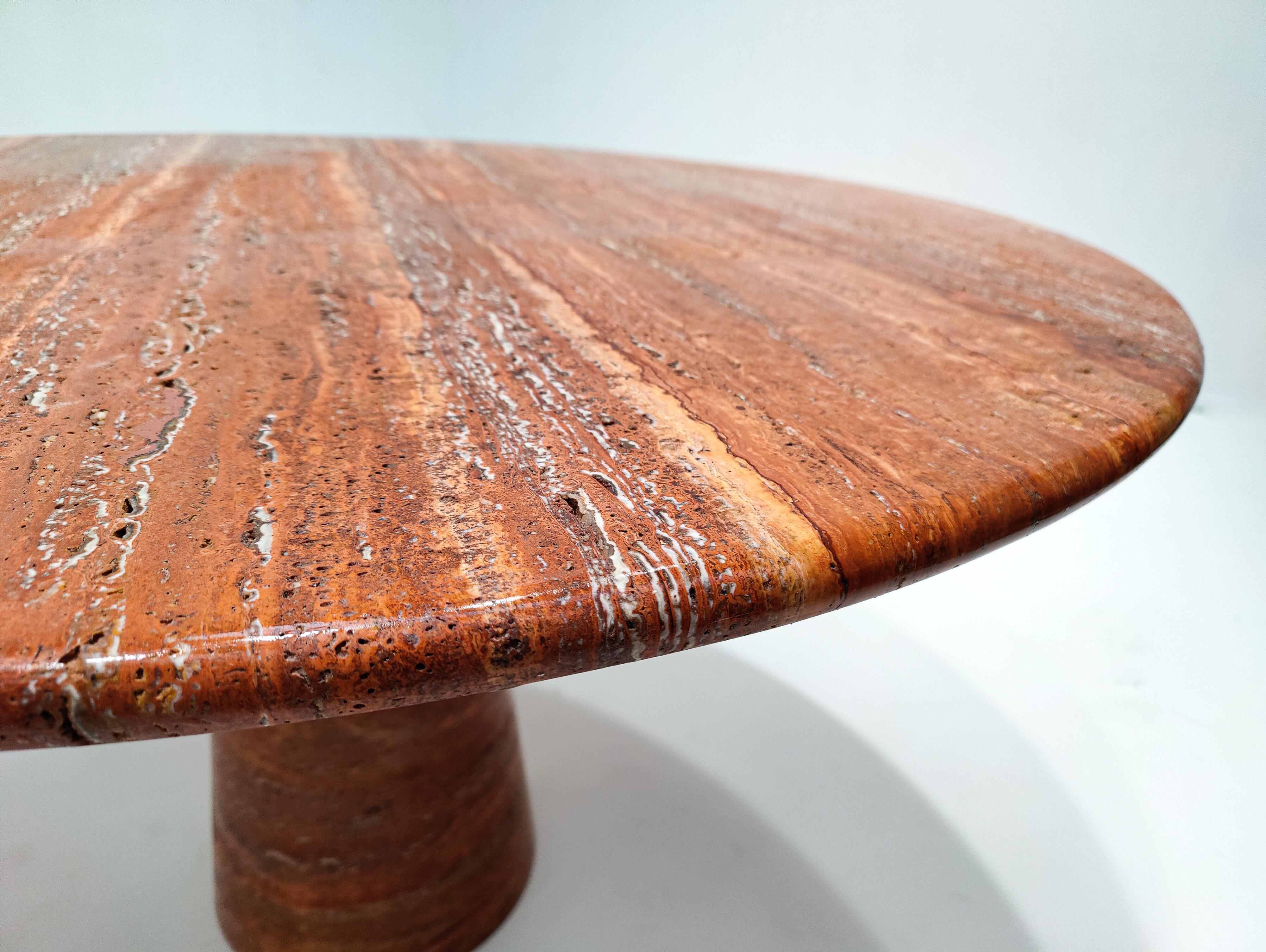 Contemporary Red Travertine Dining Table, Italy at 1stDibs
