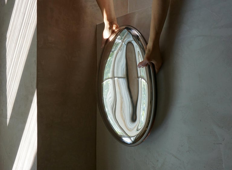 Contemporary Reflections Hanging Mirror in Fluid Glass For Sale at 1stDibs