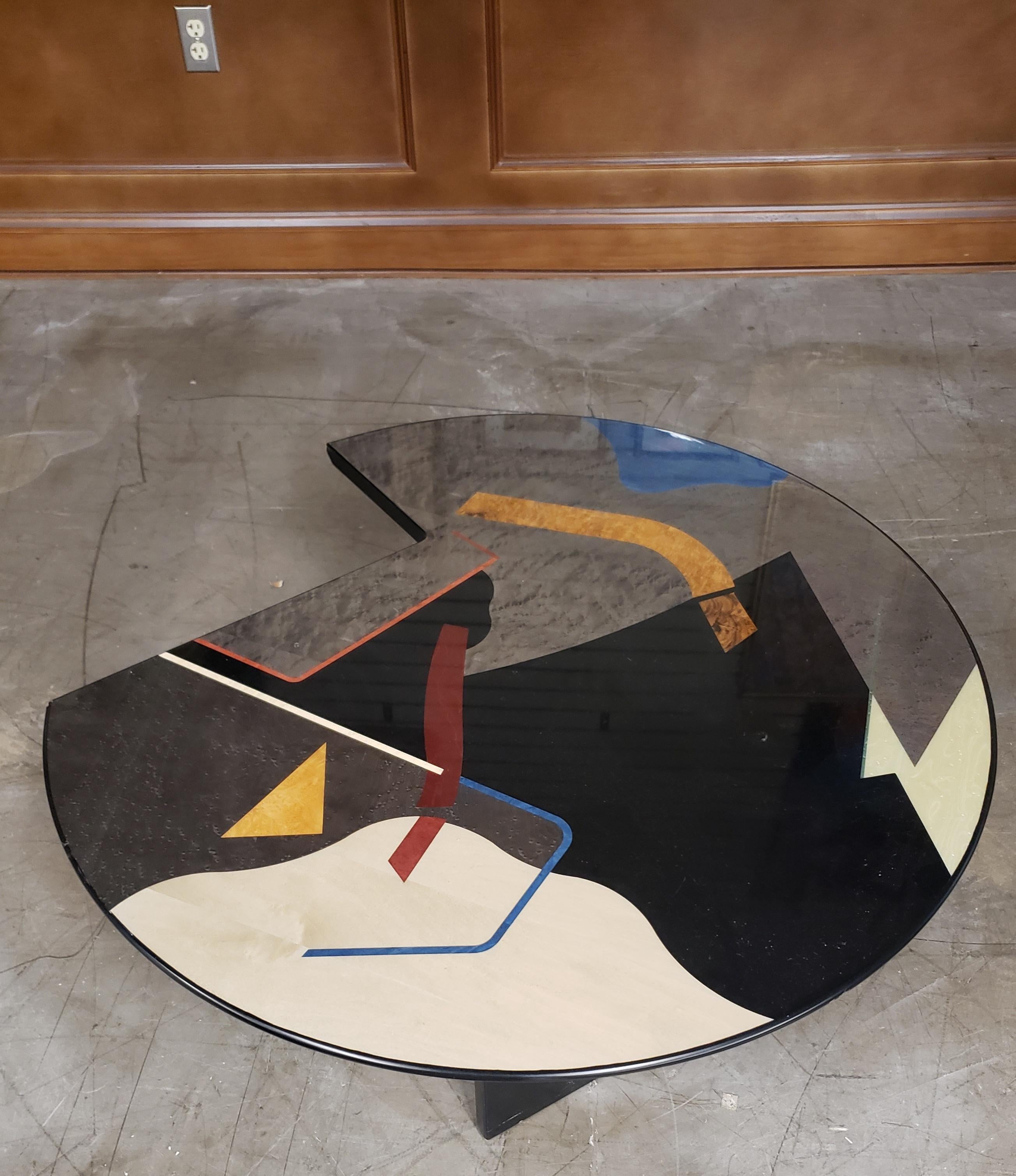 Contemporary Reverse Laminated Coffee Table at 1stDibs