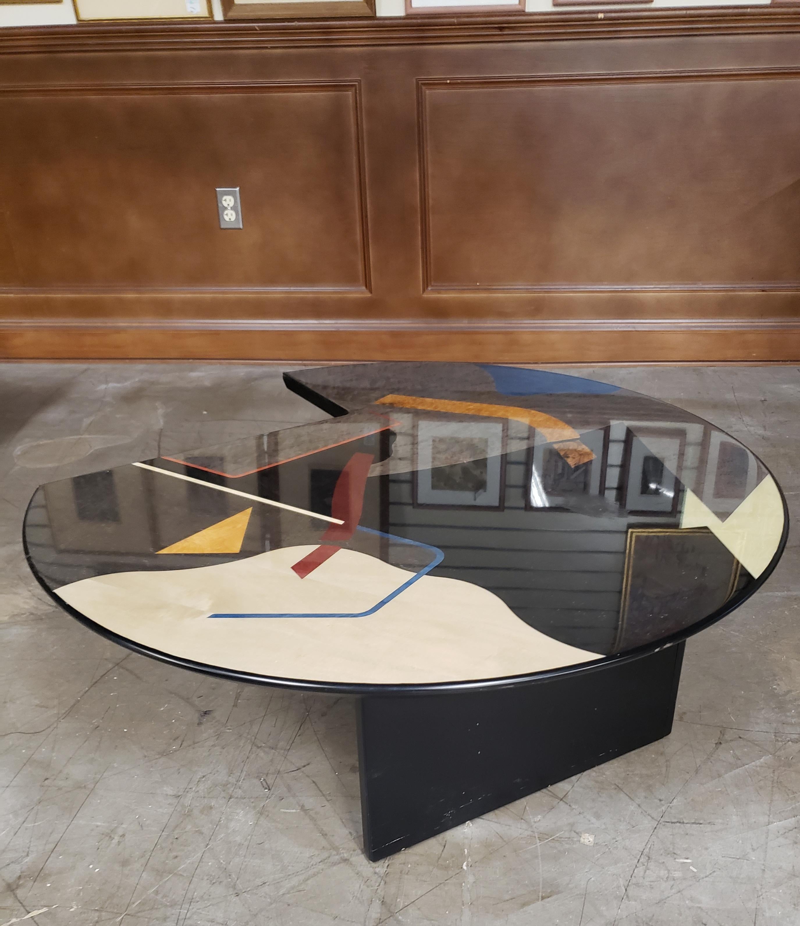 Contemporary Reverse Laminated Coffee Table at 1stDibs