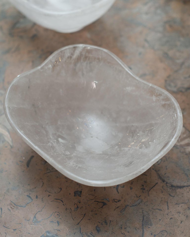 Contemporary Rock Crystal Bowl with Foot For Sale at 1stDibs