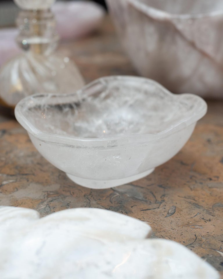Contemporary Rock Crystal Bowl with Foot For Sale at 1stDibs