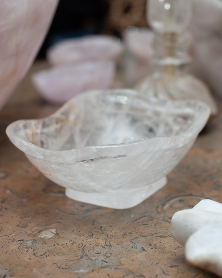 Contemporary Rock Crystal Bowl with Foot For Sale at 1stDibs