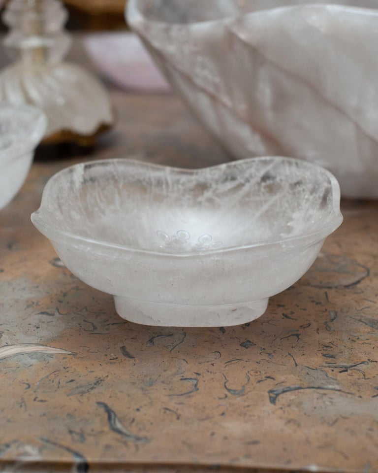 Contemporary Rock Crystal Bowl with Foot For Sale at 1stDibs