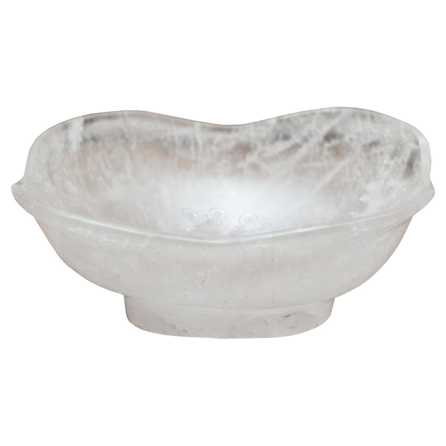 Contemporary Rock Crystal Bowl with Foot For Sale at 1stDibs