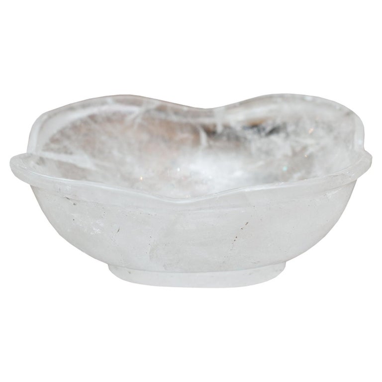 Contemporary Rock Crystal Bowl with Foot For Sale at 1stDibs
