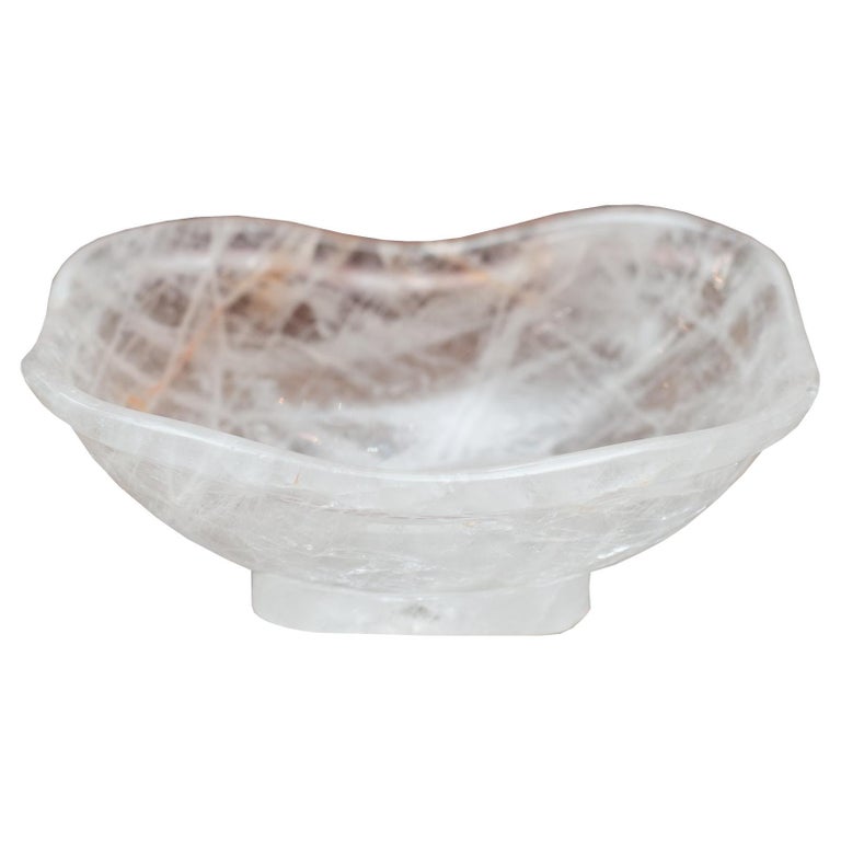 Contemporary Rock Crystal Bowl with Foot For Sale at 1stDibs