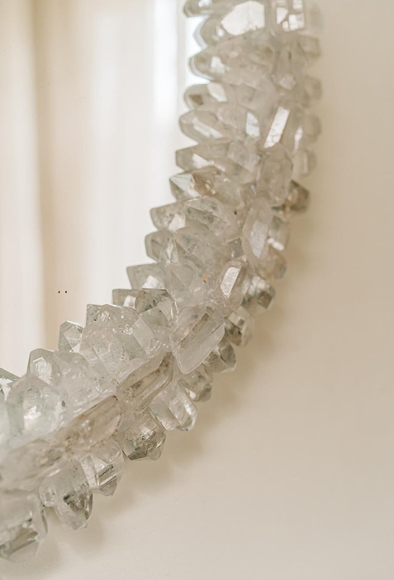 contemporary rock crystal mirror/led light For Sale at 1stDibs
