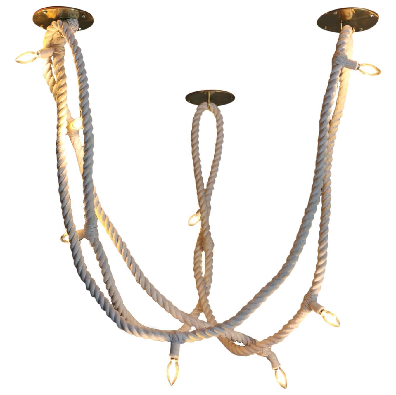 "3Ha" Coiled Cotton and Nylon Rope Pendant Light by Doug Johnston at ...