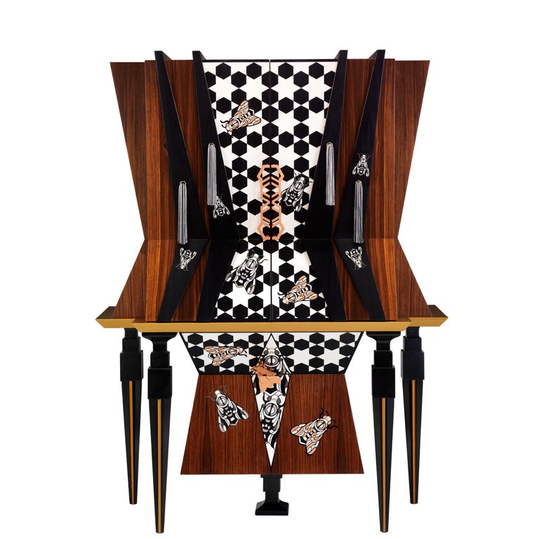 Unique piece, Cabinet B with Decorative Copper Bees For Sale at 1stDibs
