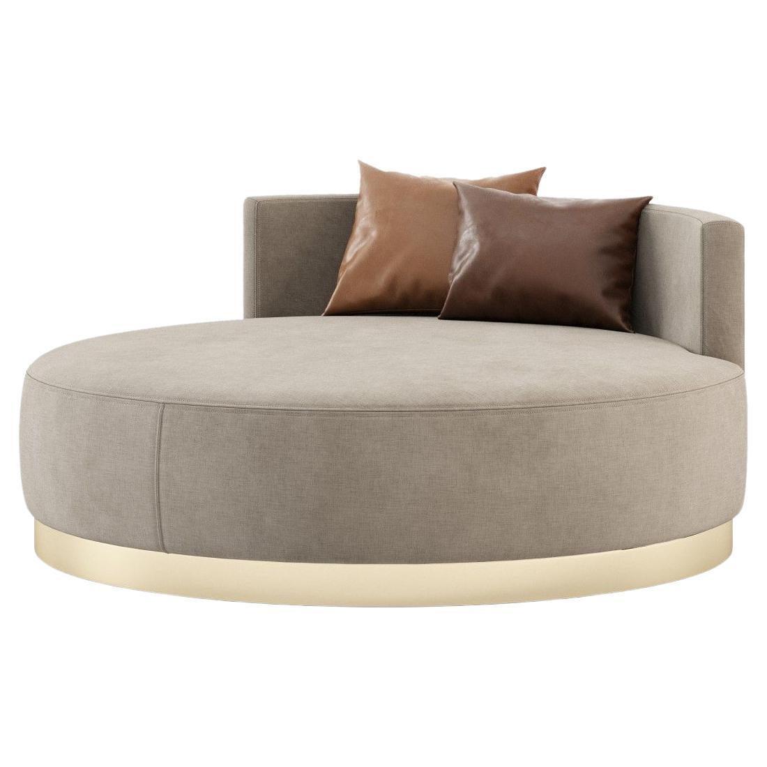 Extra Large Round Chaise Longue Offered in Velvet with Metal or Wood ...