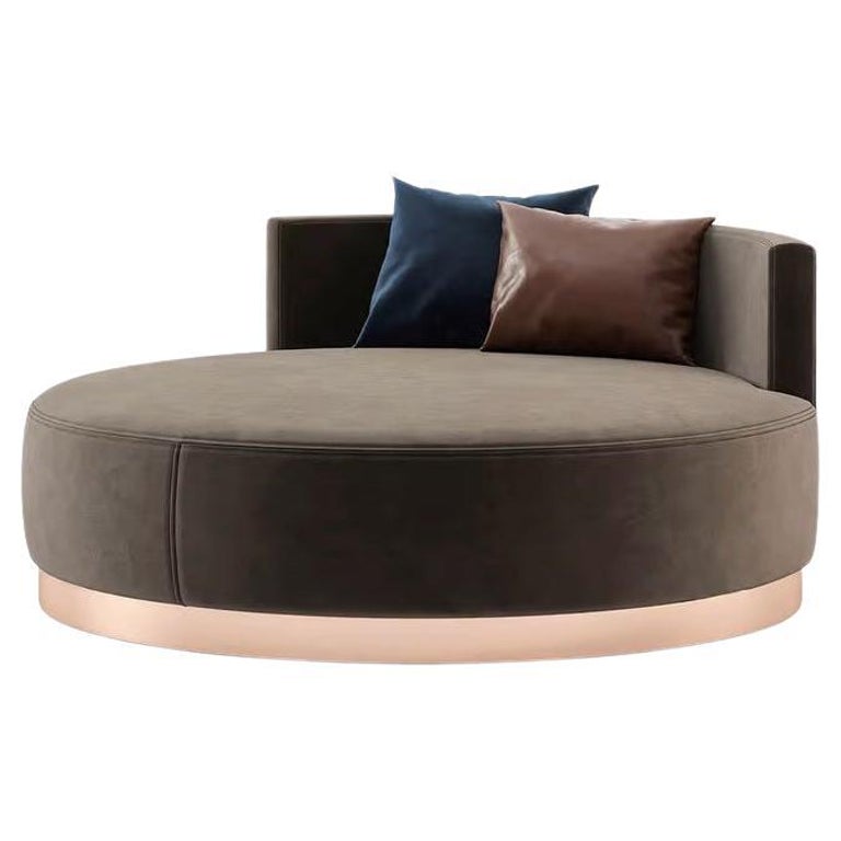 Extra Large Round Chaise Longue Offered in Velvet with Metal or Wood ...