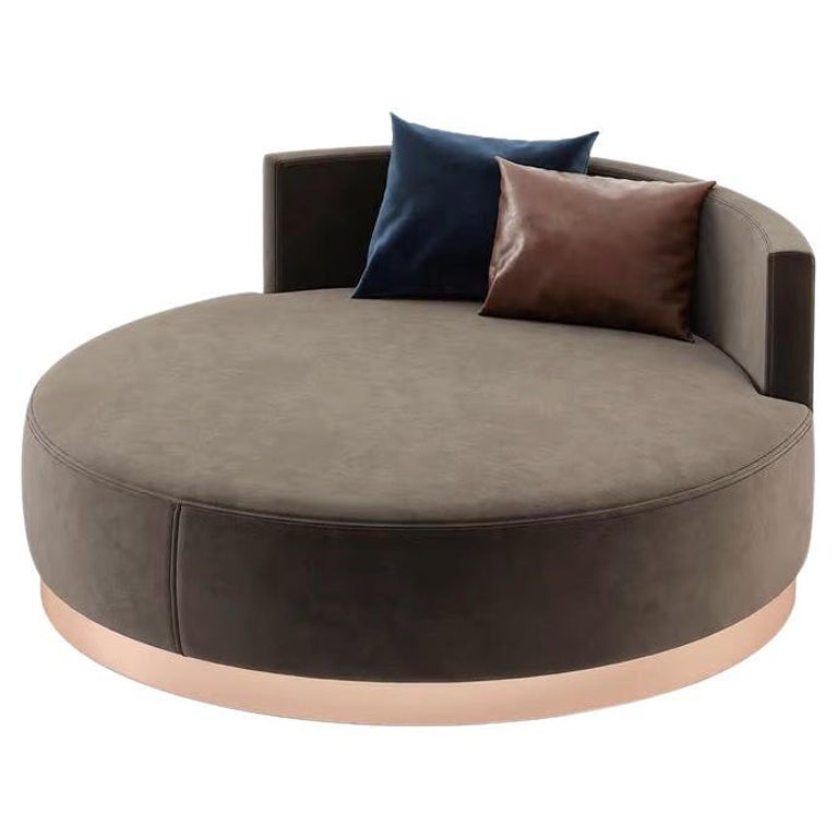 Extra Large Round Chaise Longue Offered in Velvet with Metal or Wood ...