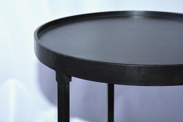 Contemporary Round Metal Side Table at 1stDibs