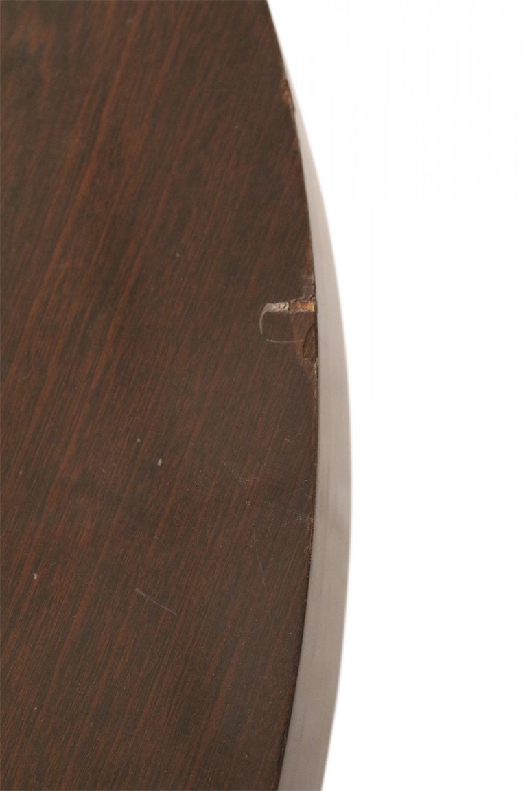 Contemporary Round Pedestal Base Dark Wood Center Table For Sale at ...