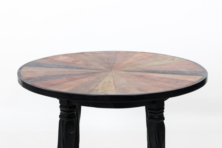 Contemporary Round Pinwheel End Tables at 1stDibs