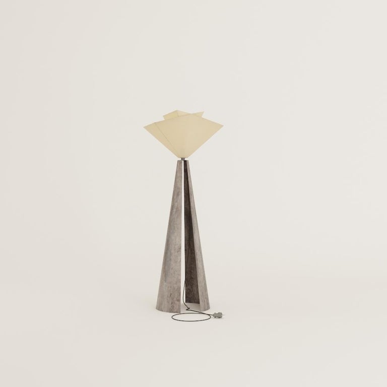 Contemporary Rounded Floor Lamp in Grey Patina by Rejo Studio For Sale ...