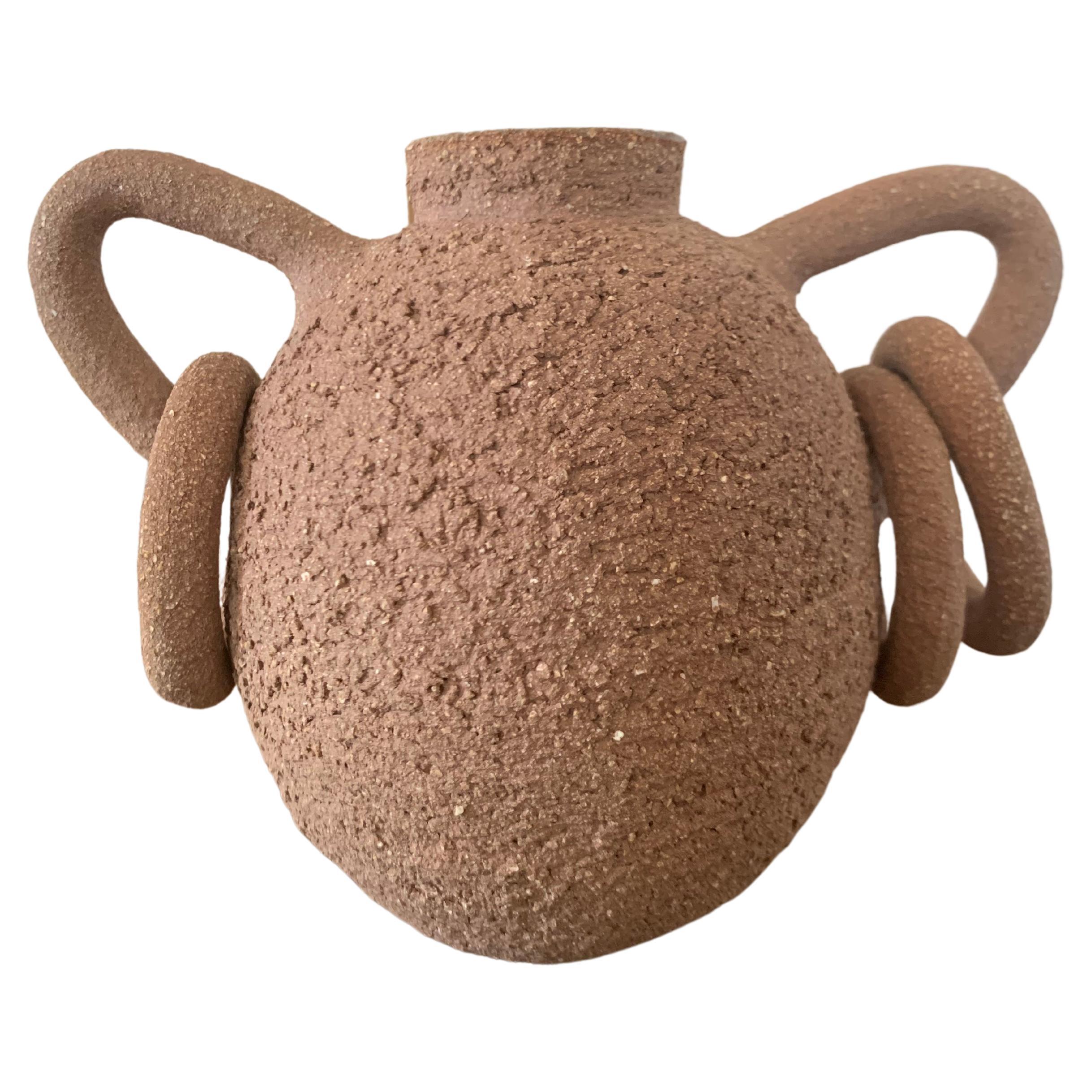 Contemporary Ruby Bell Ceramics Terracotta Altar Vase For Sale at 1stDibs