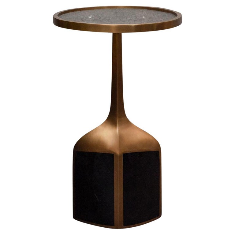 Contemporary R&Y Augousti Side Table in Patinated Brass For Sale at 1stDibs
