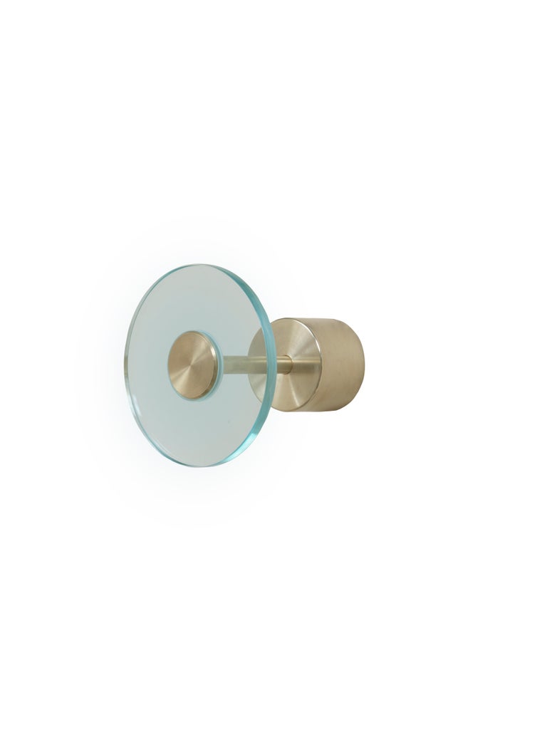 NITA Contemporary Satin Brass and Glass Circular Wall Light For Sale at ...