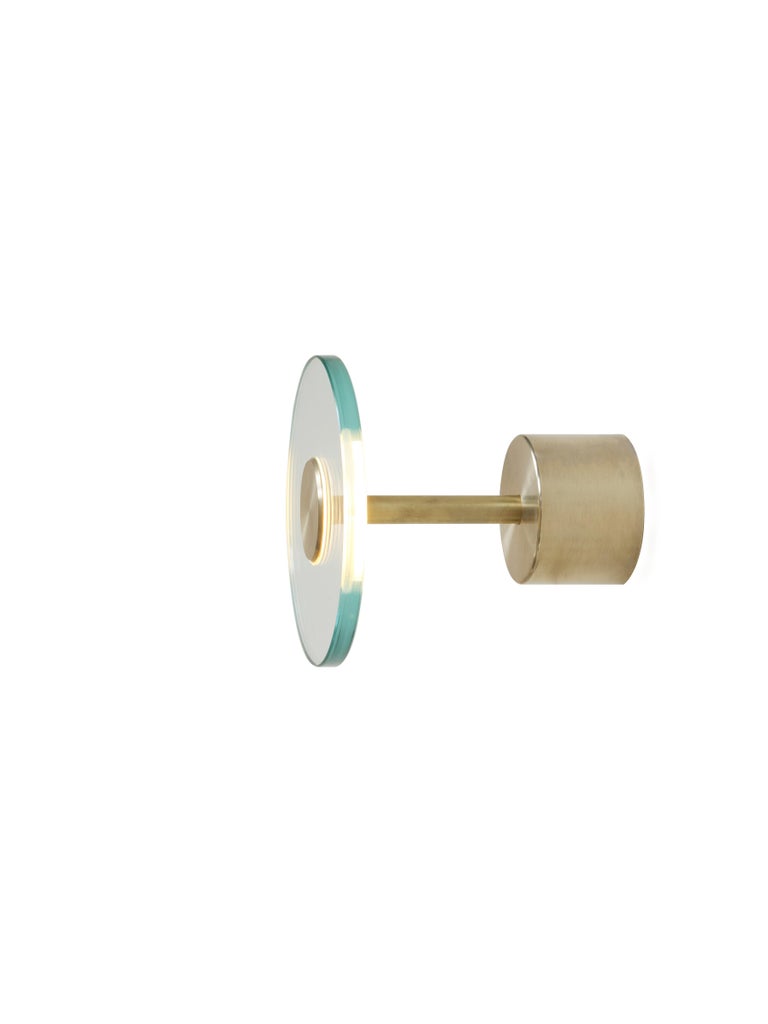 NITA Contemporary Satin Brass and Glass Circular Wall Light For Sale at ...
