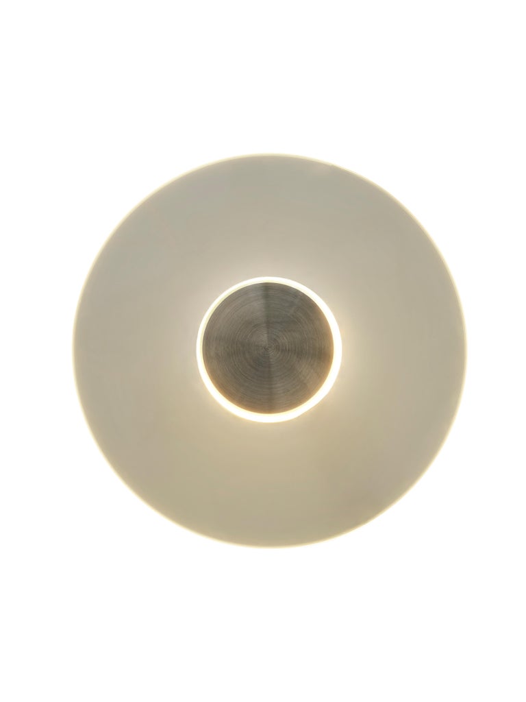 NITA Contemporary Satin Brass and Glass Circular Wall Light For Sale at ...