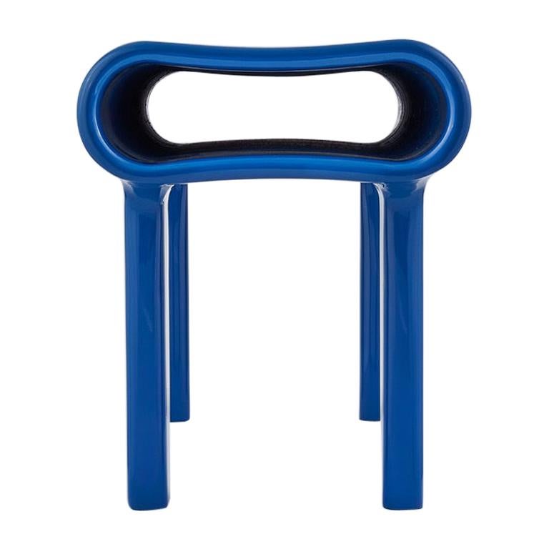 Contemporary Sculpted Blue Wood Bench with Acrylic Finish For Sale at ...