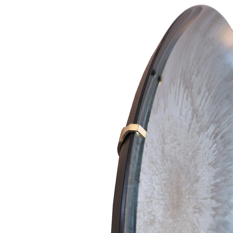 Contemporary Sculptural blue Glass French Concave Mirror For Sale at ...