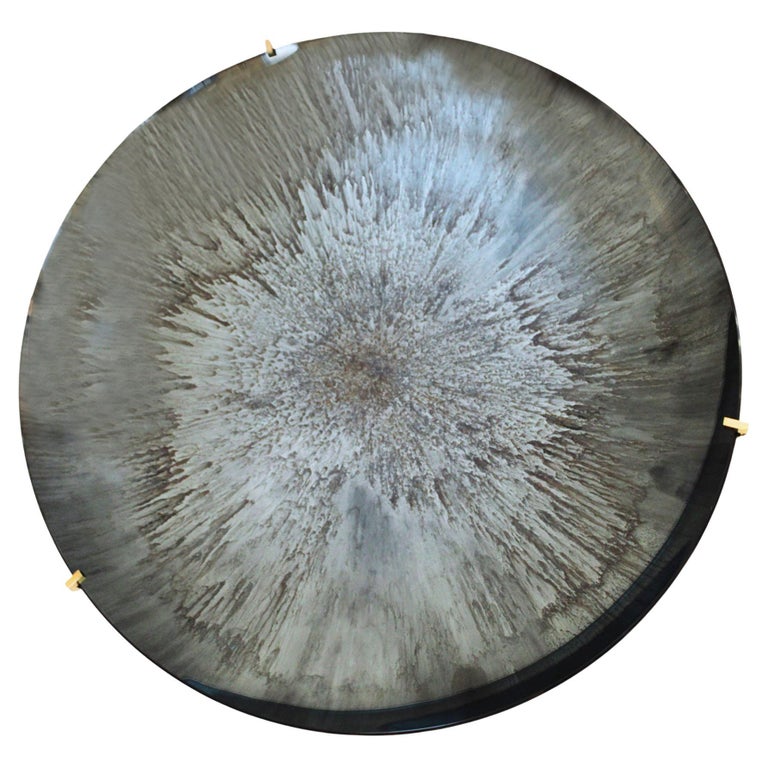 Contemporary Sculptural blue Glass French Concave Mirror For Sale at ...