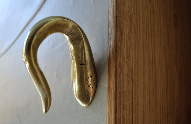 Contemporary Sculptural Bronze Handle ‘Kiku‘ Cast in French Sand Molds ...