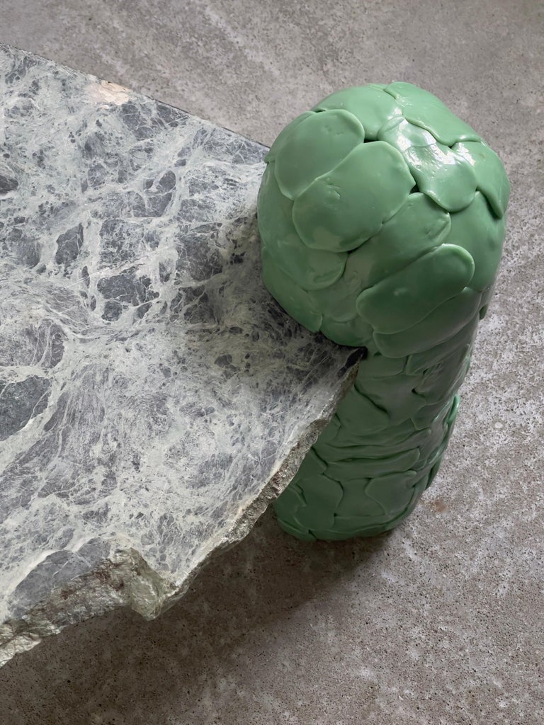 Sculptural Coffee Table Made from Recycled Plastic and Marble ...