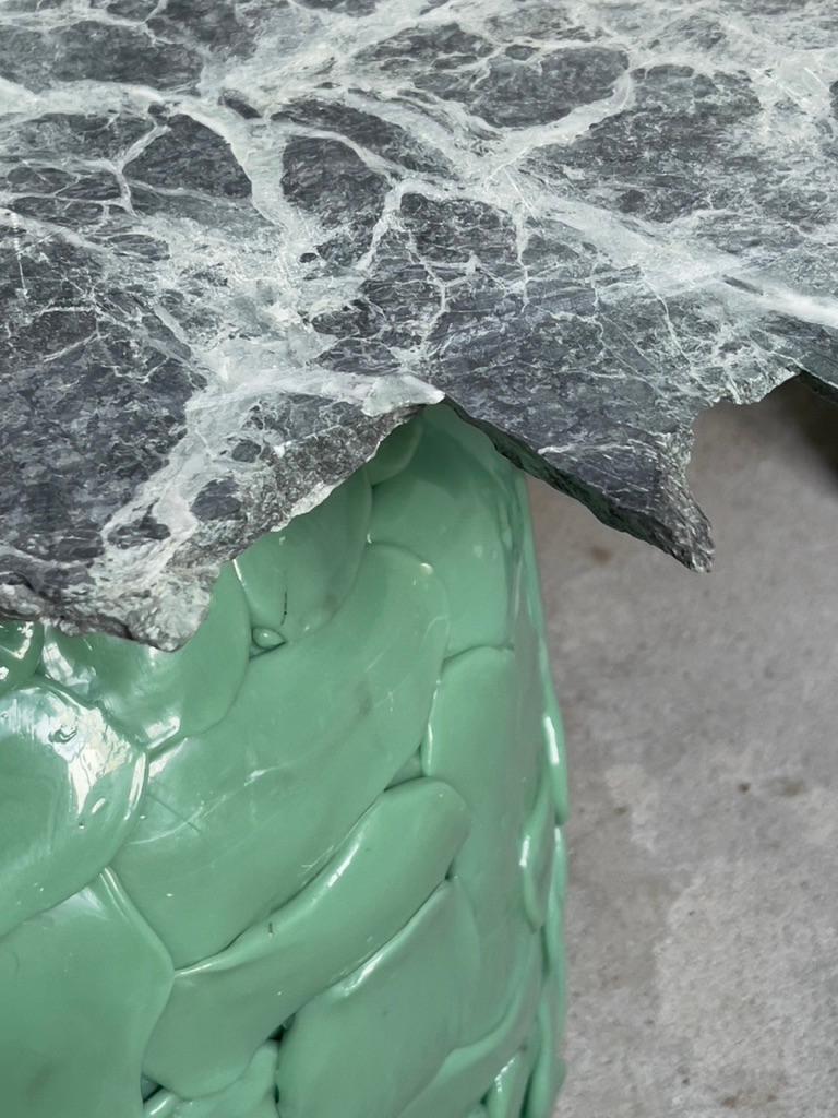 Sculptural Coffee Table Made from Recycled Plastic and Marble ...