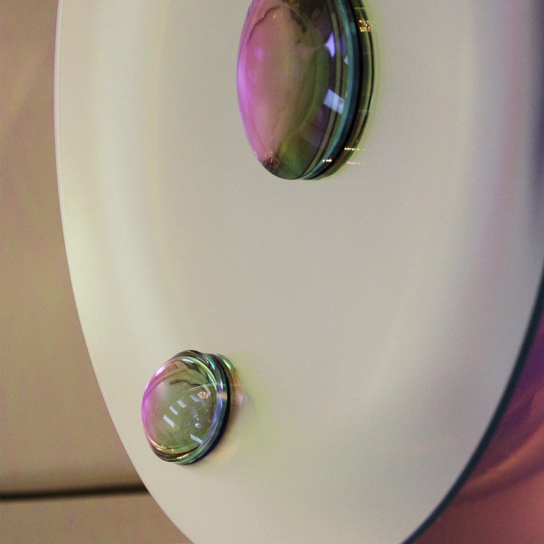 Contemporary Sculptural Pink Glass French Concave Mirror For Sale at ...