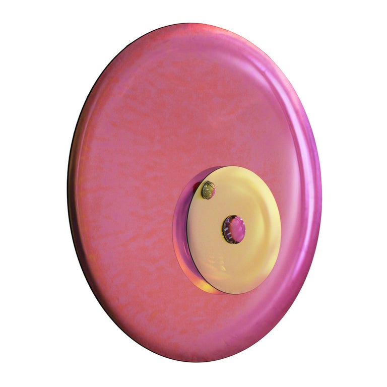 Contemporary Sculptural Pink Glass French Concave Mirror For Sale at ...