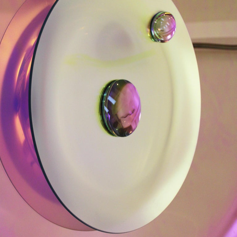 Contemporary Sculptural Pink Glass French Concave Mirror For Sale at ...