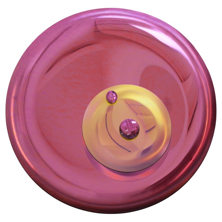 Contemporary Sculptural Pink Glass French Concave Mirror For Sale at ...