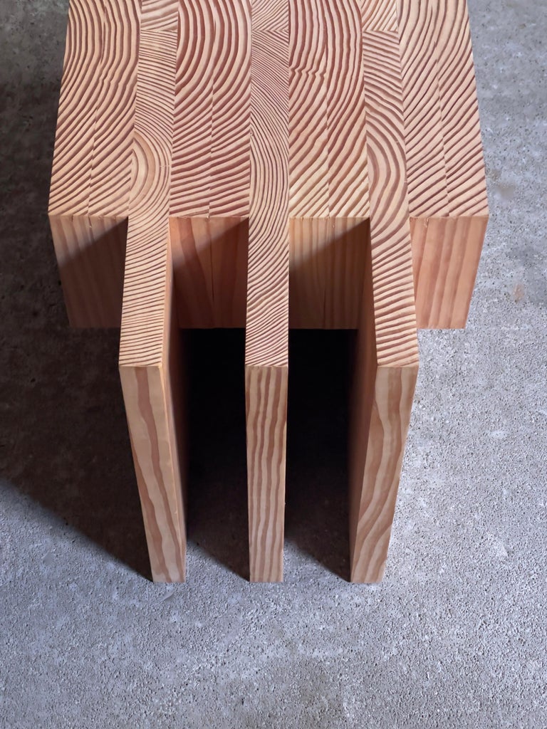 Contemporary object Stool Table Made Entirely from Industrial Pine Wood ...