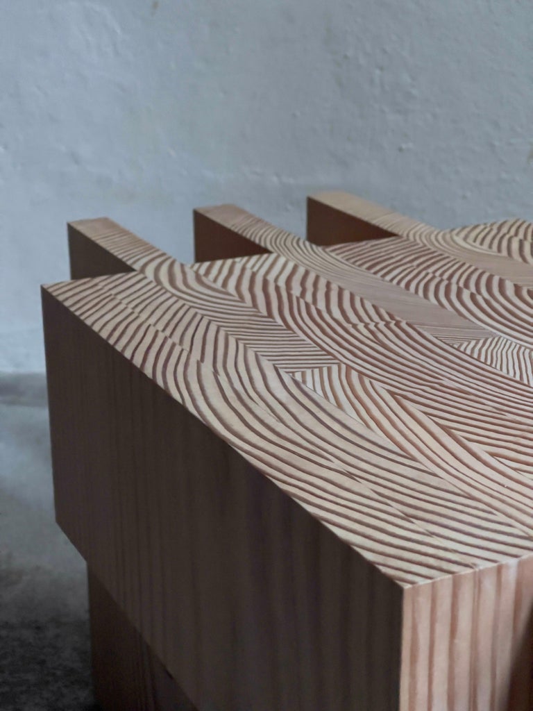 Contemporary object Stool Table Made Entirely from Industrial Pine Wood ...