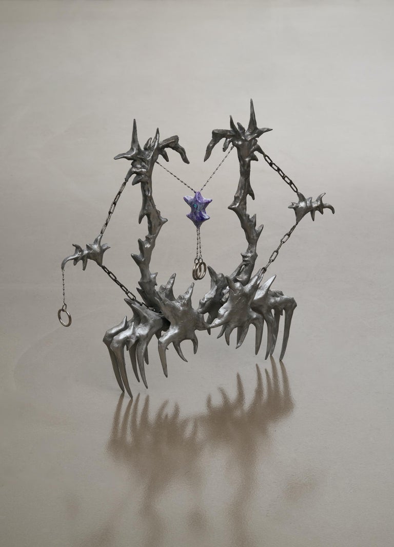 Modern Sculpture "ϞϞ(๑* .̫ *๑)∩" by Ji O Yoo Abstract Organic Metal For ...