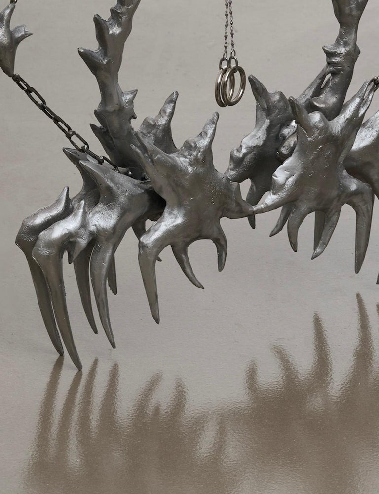 Modern Sculpture "ϞϞ(๑* .̫ *๑)∩" by Ji O Yoo Abstract Organic Metal For ...