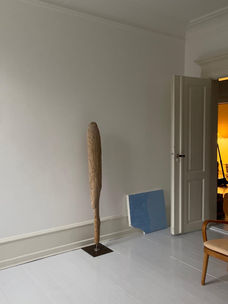 Contemporary Sculpture. Drift timber and metal stand. For Sale at 1stDibs