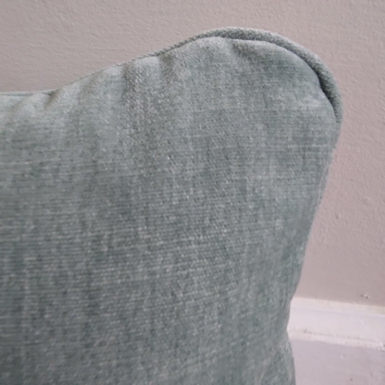 Contemporary Seafoam Green Chenille Pillows, a Pair For Sale at 1stDibs