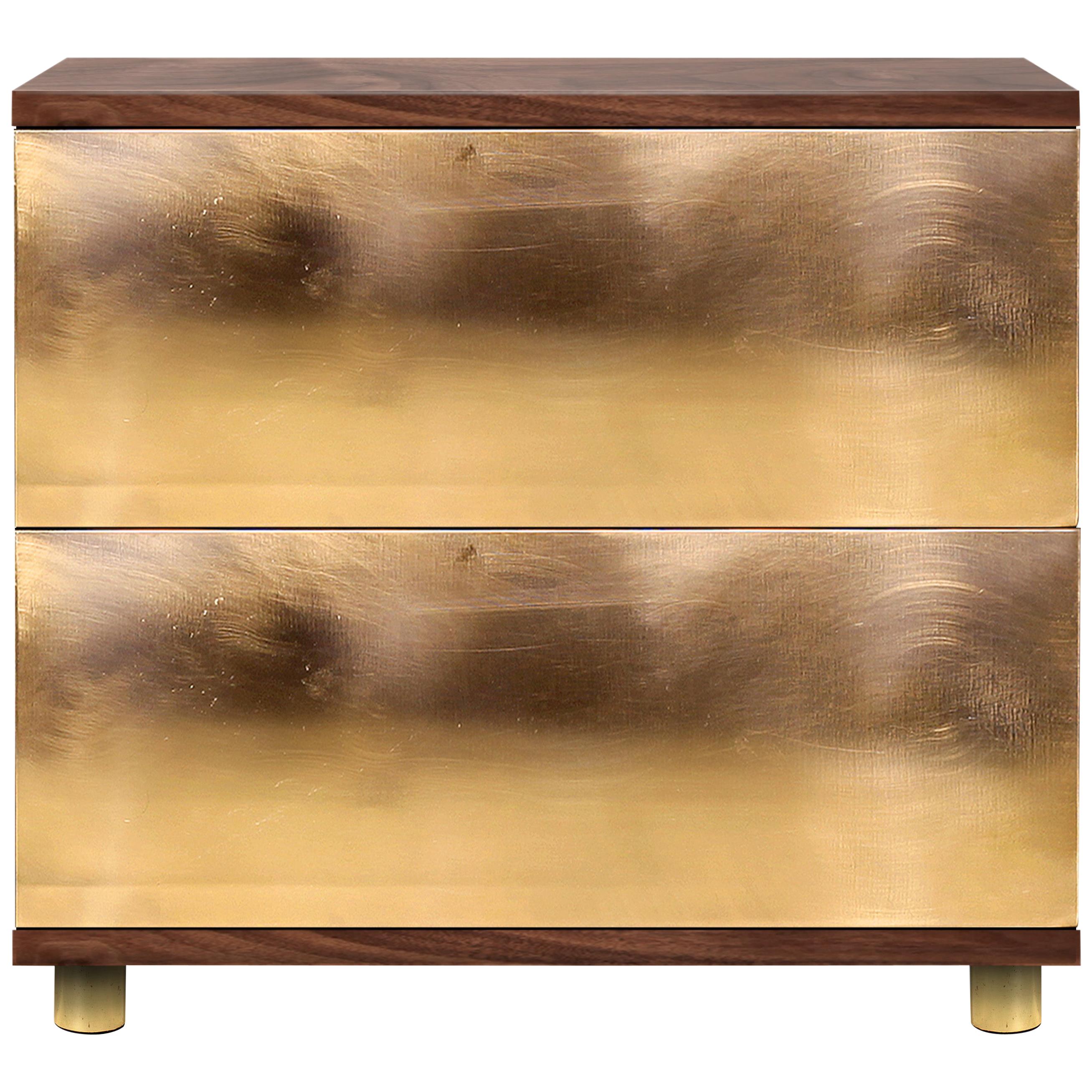 Binario Solid Wood Bedside table, Walnut in Natural Finish ...